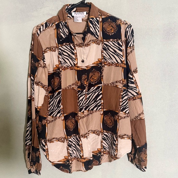 Allison Taylor | Tops | Vintage Allison Taylor Silk Baroque Horse Zebra ...